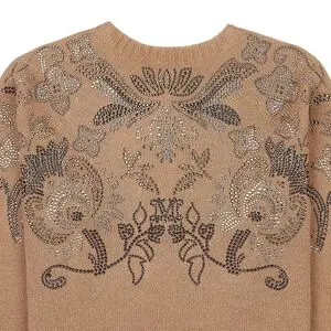 Max Mara Rhinestone Embellished Wool And Cashmere Sweater
