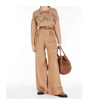 Max Mara Rhinestone Embellished Wool And Cashmere Sweater