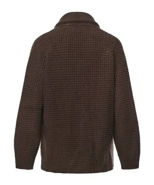 Eleventy Buttoned V-neck Knitwear With Patch Pockets