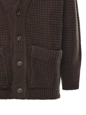 Eleventy Buttoned V-neck Knitwear With Patch Pockets