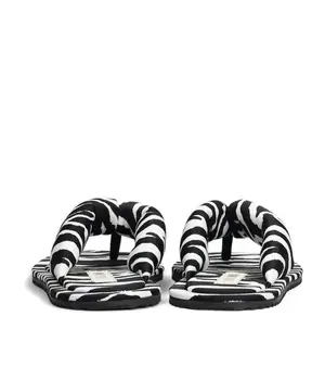 Attico Zebra Print Padded Thong Flats