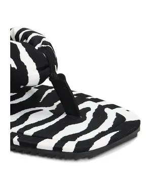 Attico Zebra Print Padded Thong Flats