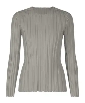 PLEATS PLEASE BY ISSEY MIYAKE Ribbed Knit Crew Neck Top