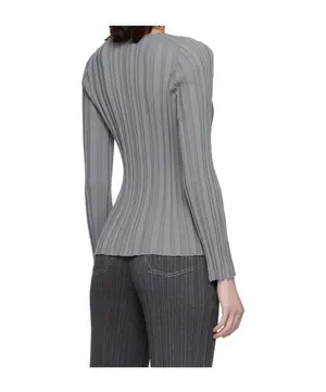 PLEATS PLEASE BY ISSEY MIYAKE Ribbed Knit Crew Neck Top