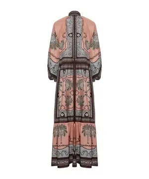La DoubleJ Printed Maxi Dress With Scarf Neckline