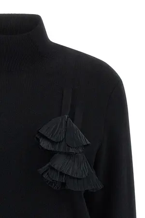 FERRAGAMO Flower Embellished Turtleneck Jumper