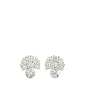 Magda Butrym Fan-shaped Crystal Embellished Earrings - Silver