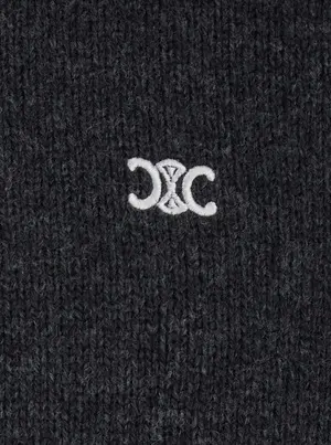 Celine Triomphe Crew Neck Sweater In Wool And Cashmere