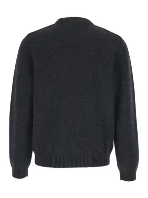 Celine Triomphe Crew Neck Sweater In Wool And Cashmere - Anthracite