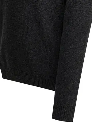 Celine Triomphe Crew Neck Sweater In Wool And Cashmere - Anthracite