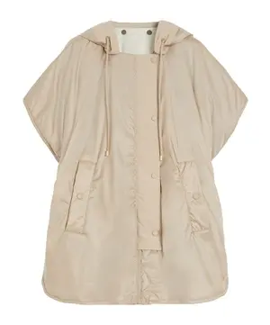 Max Mara Reversible Water-repellent Canvas Cape With Hood