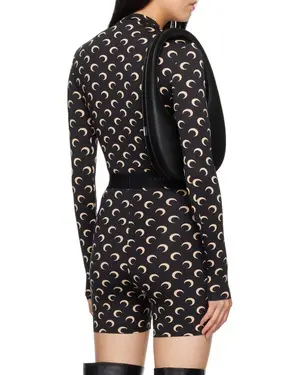 MARINE SERRE Crescent Print Turtleneck Long-sleeve Top