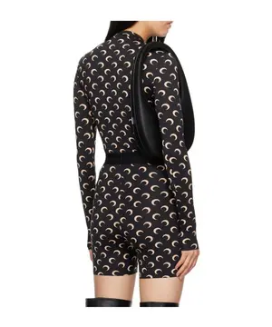 MARINE SERRE Crescent Print Turtleneck Long-sleeved Top - No