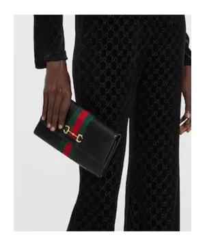 Gucci Strapped Horsebit Web Wallet