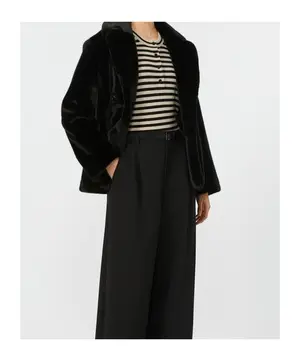 Max Mara Laura Faux Fur Double-breasted Cropped Jacket