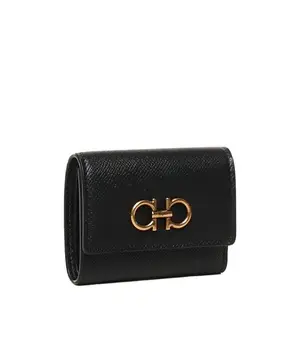 FERRAGAMO Gancini Plaque Tri-fold Wallet
