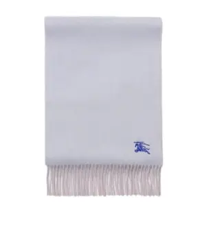 Burberry Logo Detailed Fringed Edge Scarf