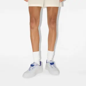 Burberry Round Toe Low Top Sneakers With Equestrian Knight Logo