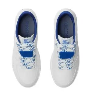 Burberry Round Toe Low Top Sneakers With Equestrian Knight Logo
