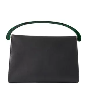 Dries Van Noten Leather Shoulder Bag With Gold Buckle