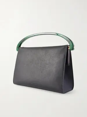 Dries Van Noten Leather Shoulder Bag With Gold Buckle