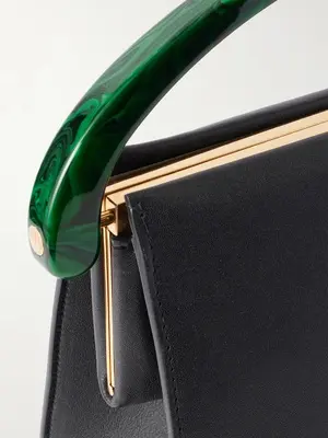 Dries Van Noten Leather Shoulder Bag With Gold Buckle