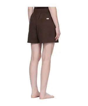 TEKLA Drawstring Pajama Shorts - Coffee