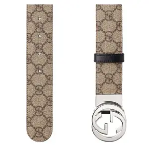 Gucci Gg Supreme Reversible Belt - Nude