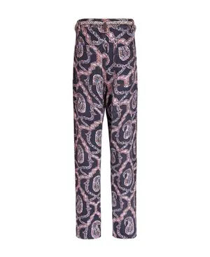 Etro Paisley Print Tied-waist Denim Trousers - Black