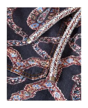 Etro Paisley Print Tied-waist Denim Trousers - Black