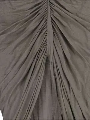Rick Owens Ruched Maxi Skirt With Side Slits - Grey