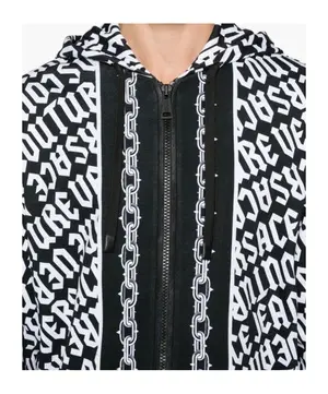 Versace Zip-up Hoodie With Monogram Print