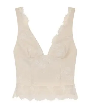 Pinko Janessa Lace V-neck Top - Nude