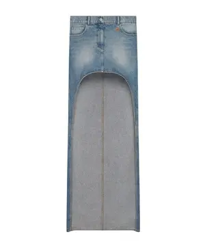 COURREGES Courrèges Denim Maxi Skirt With Cutout Detail