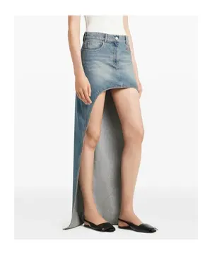 COURREGES Courrèges Denim Maxi Skirt With Cutout Detail