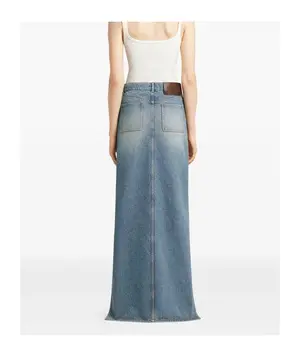 COURREGES Courrèges Denim Maxi Skirt With Cutout Detail