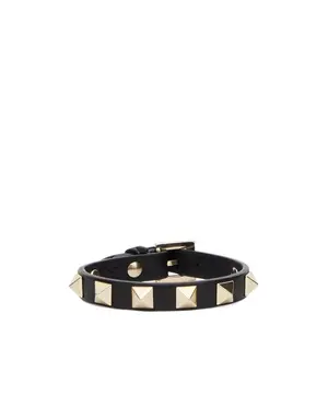 Valentino Garavani Rockstud Leather Bracelet - Black