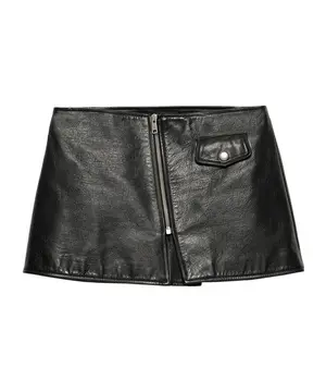 Prada Zip-up Leather Mini Skirt