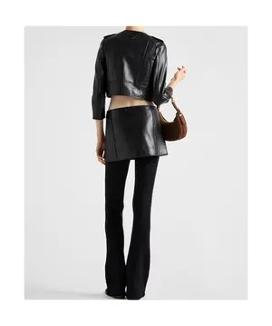 Prada Zip-up Leather Mini Skirt