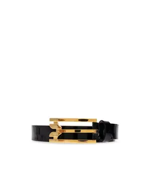 Victoria Beckham Wide-buckle Leather Belt - Black