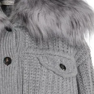 Blumarine Fur Insert Knit Cardigan