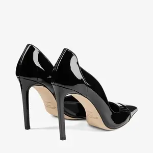 JIMMY CHOO Brigitte Patent Leather D'orsay Heeled Pumps - Black