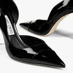 JIMMY CHOO Brigitte Patent Leather D'orsay Heeled Pumps - Black