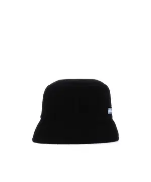 Prada Cashmere Bucket Hat With Logo Patch - Midnight Blue