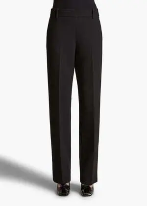 Khaite Cambie Wool Casual Pants - Black