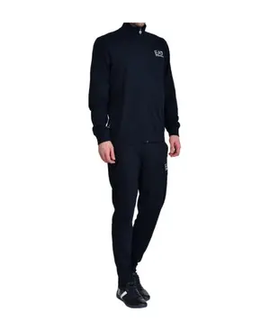 EA7 Long-sleeved Sports Suit With Logo - Black