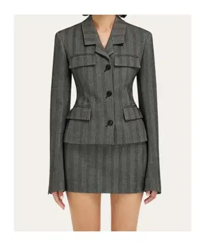 FERRAGAMO Single-breasted Blazer - Black/sand