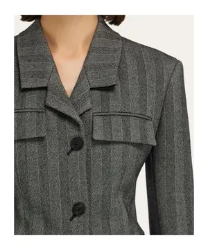 FERRAGAMO Single-breasted Blazer - Black/sand