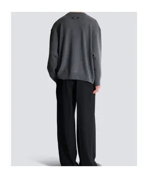 Balmain Logo Patch Crewneck Knit Sweater