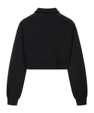 MSGM Cropped Sweatshirt With Rabbit Embroidery - Black